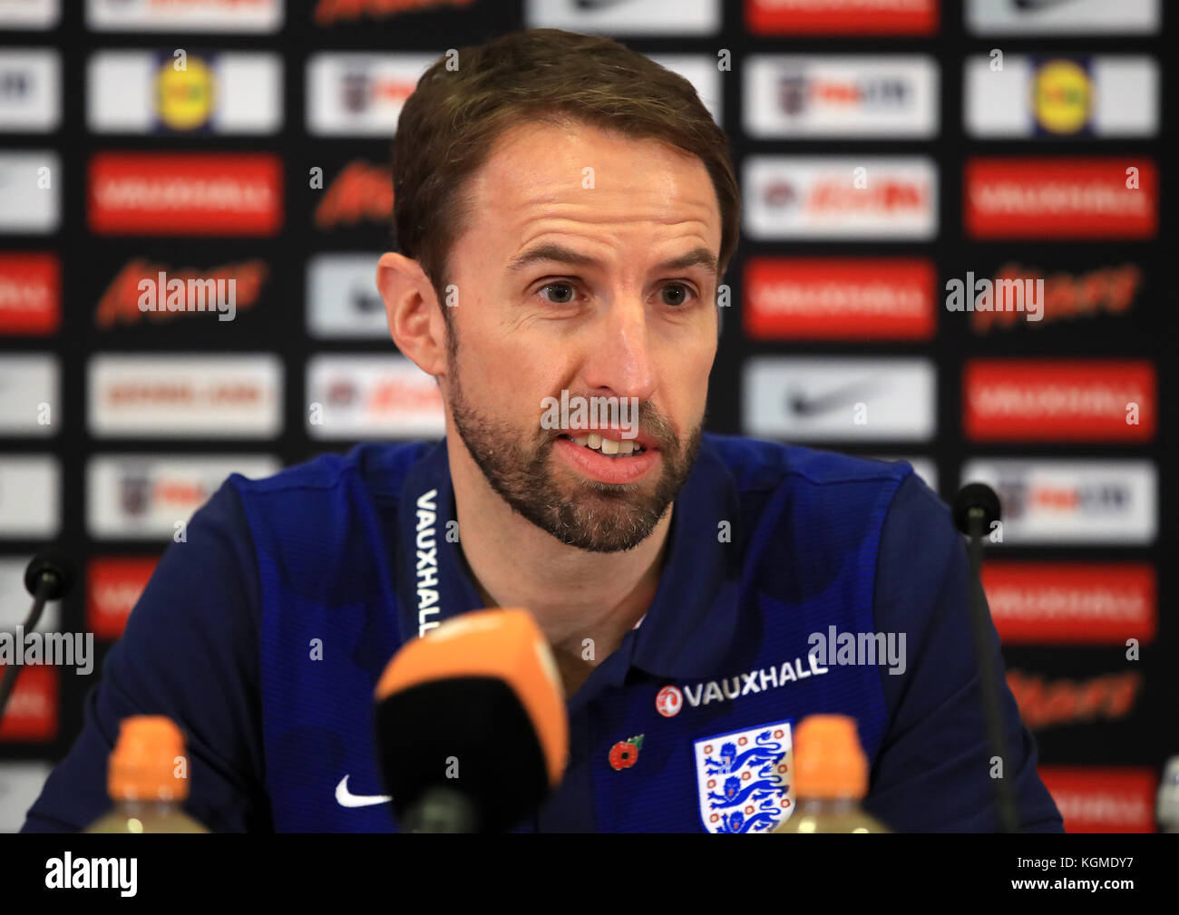England manager Gareth Southgate during the press conference at St ...