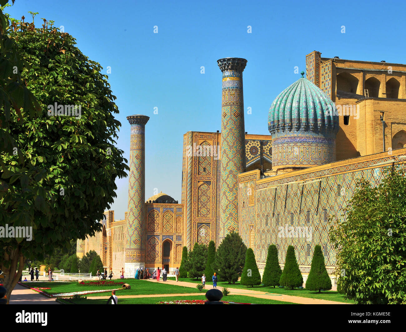 Samarkand: Registan towers Stock Photo - Alamy