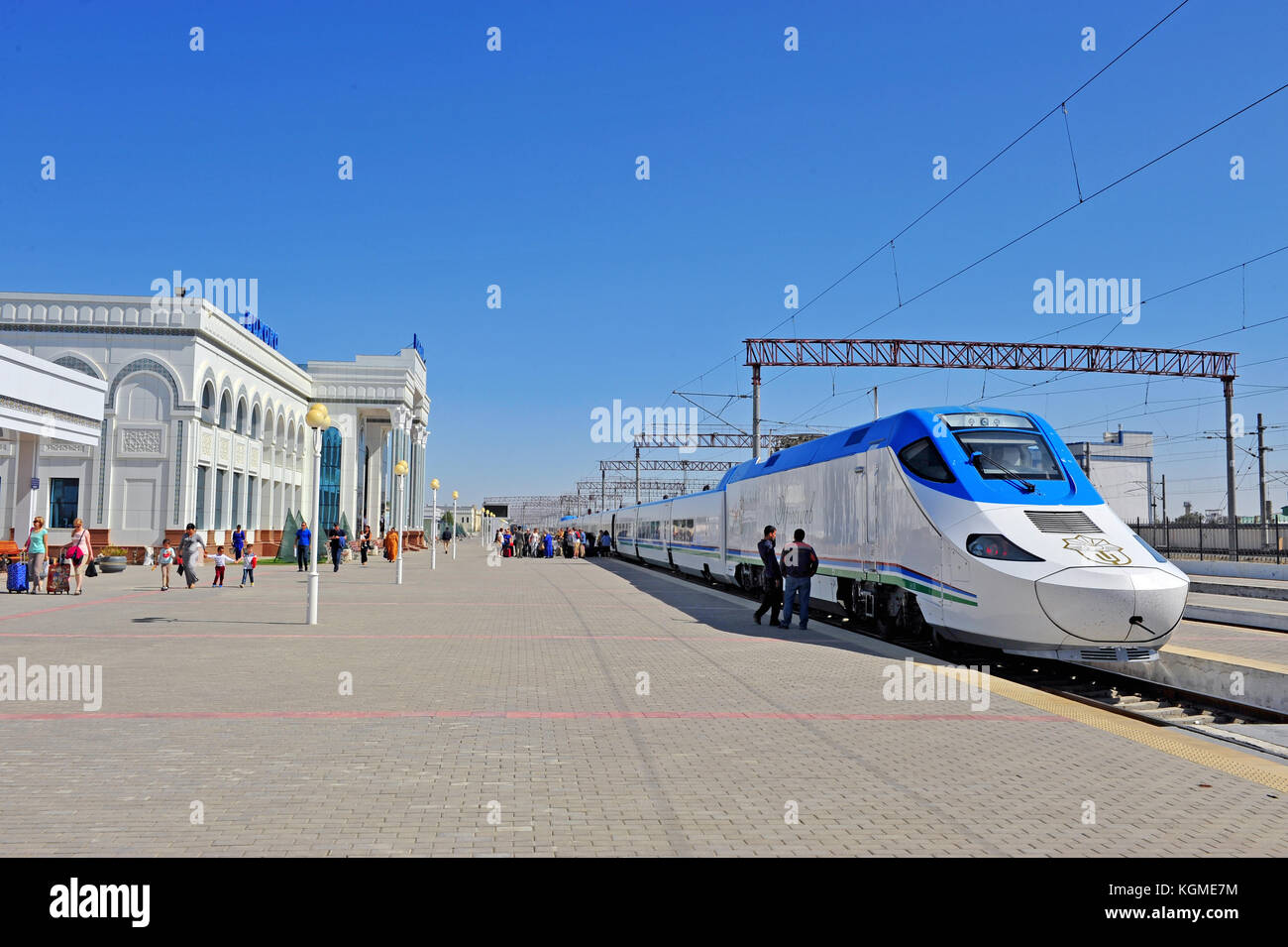 Bukhara, Uzbekistan: high-speed afrosiyob train and railway station. 15 ...