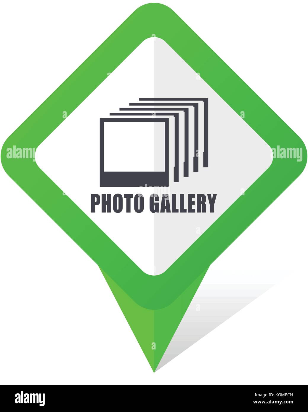 Photo gallery green square pointer web and mobile phone vector icon in ...