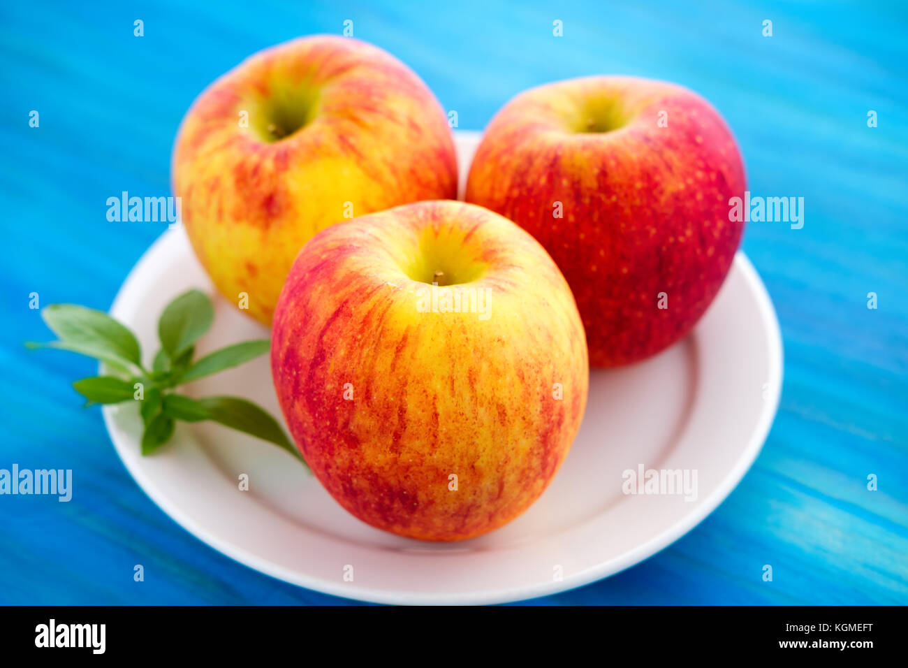 Healthy apple on plate Stock Photo - Alamy