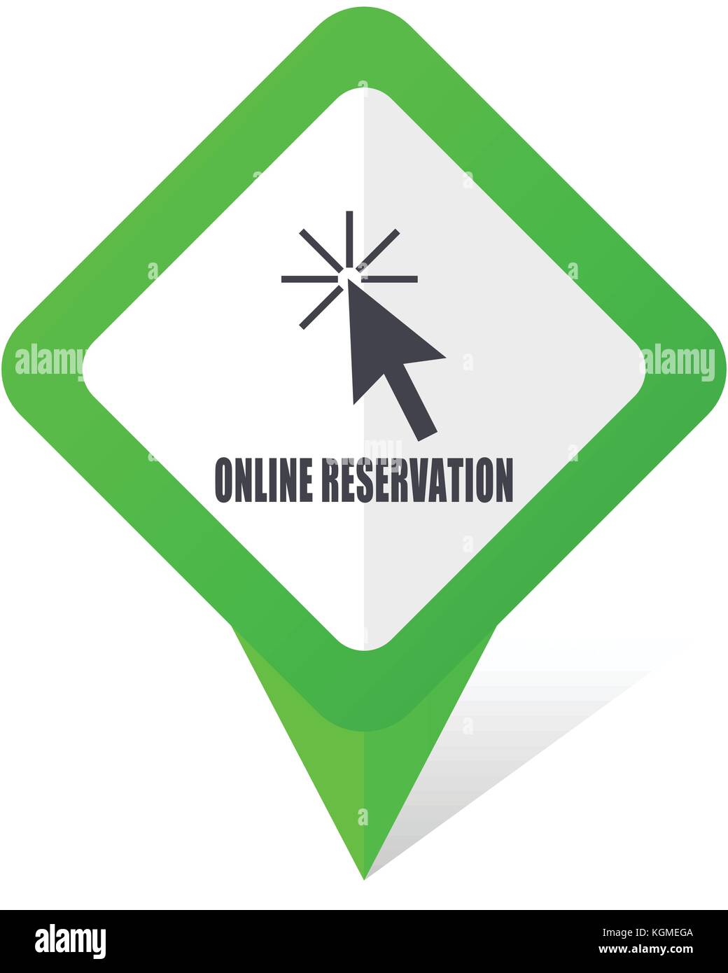 Online reservation green square pointer web and mobile phone vector ...