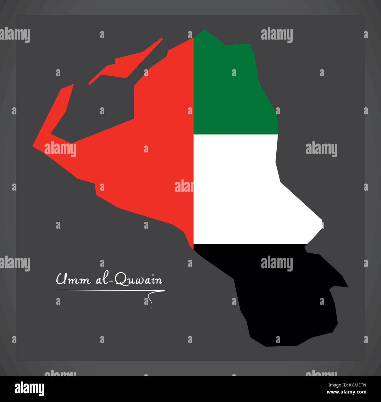 Umm al-Quwain map of the United Arab Emirates with national flag ... Umm al-Quwain map of the United Arab Emirates with national flag ...