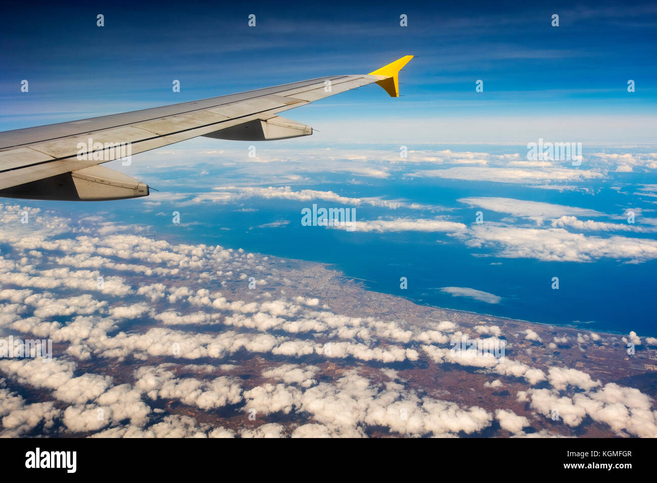 Aerial view of Casablanca from a passenger plane. Morocco, Africa Stock ...