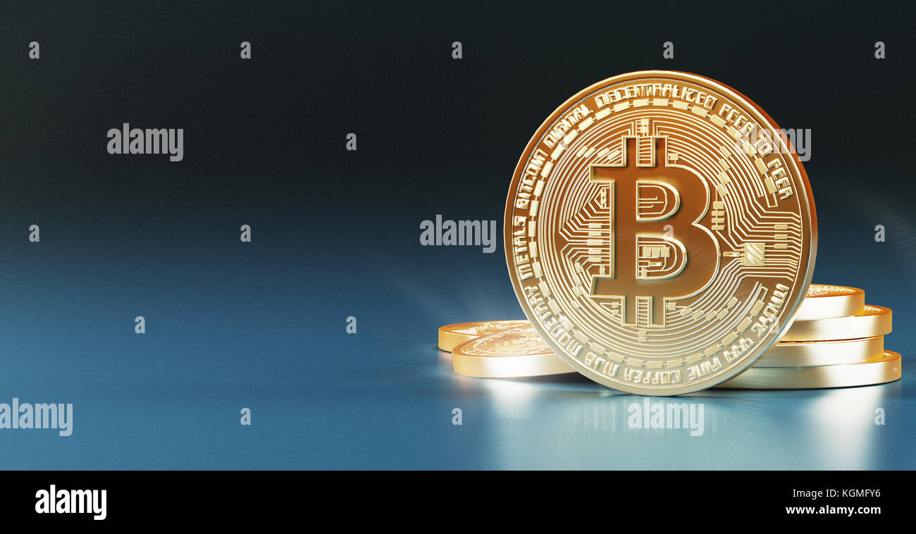 Bitcoins, gold money for web, 3d illustration Stock Photo - Alamy