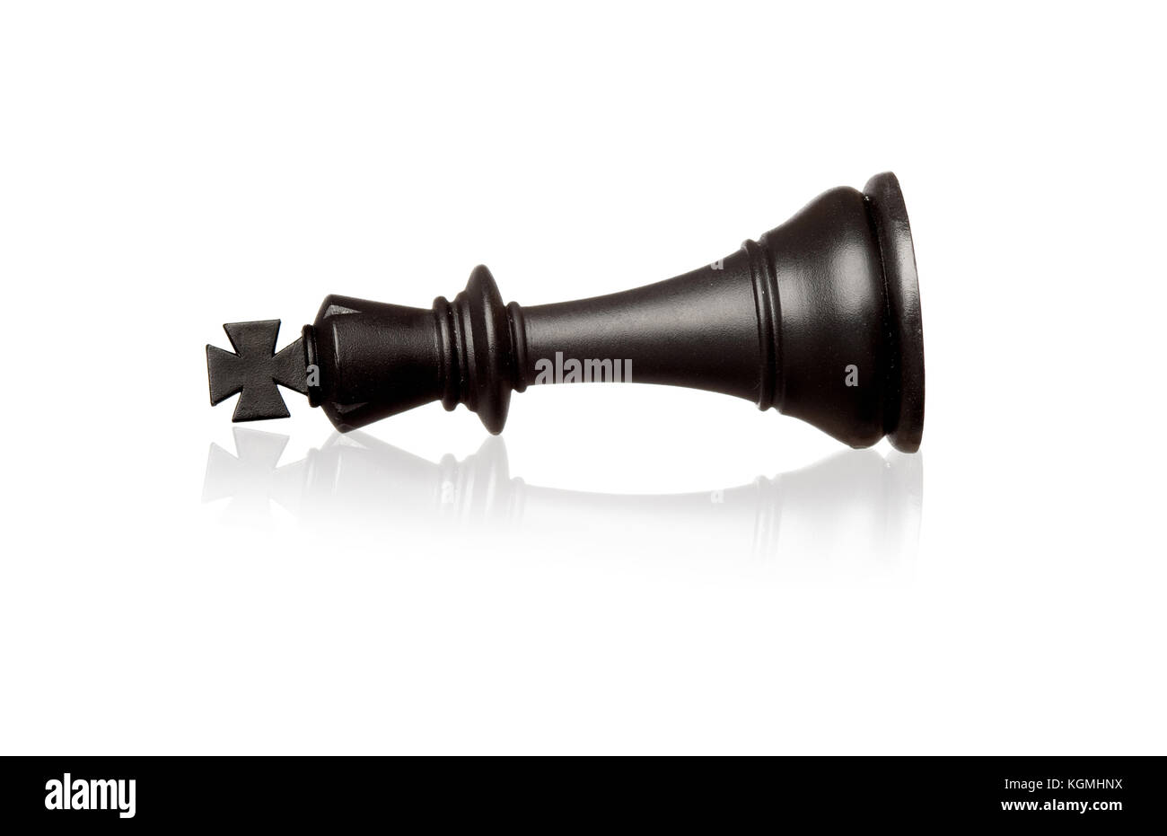 Chess piece king falling isolated on a white background Stock Photo - Alamy