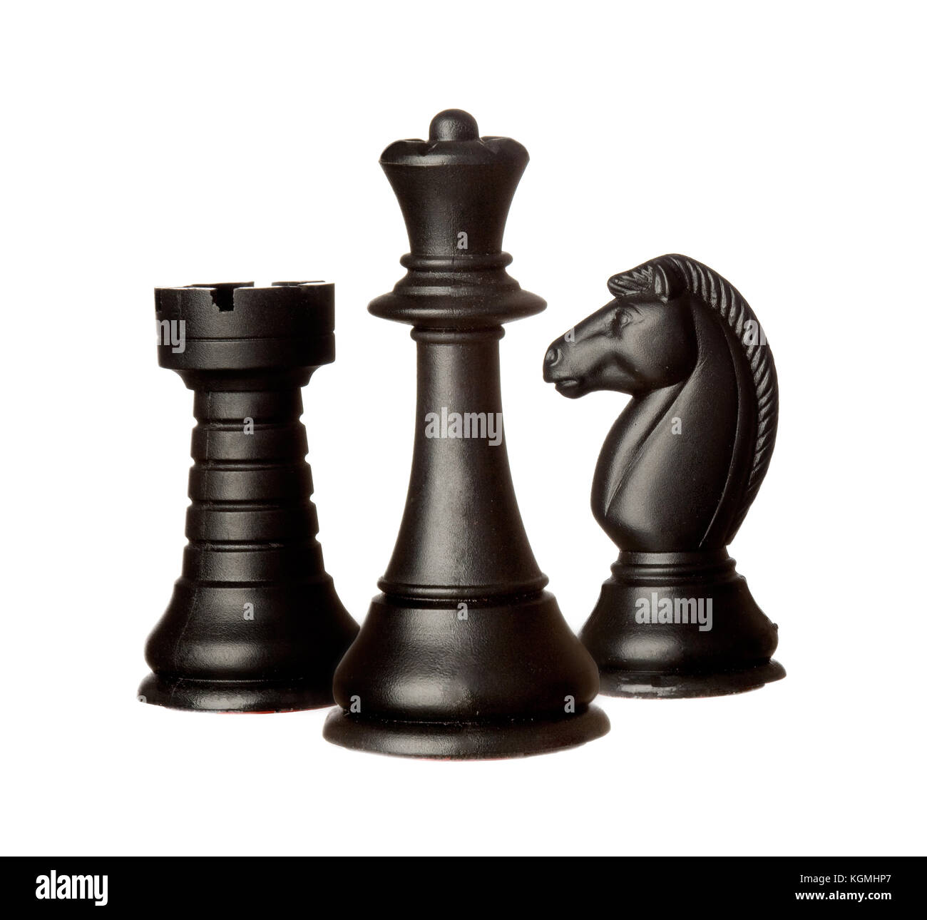 Black chess pieces isolated on a white background Stock Photo - Alamy