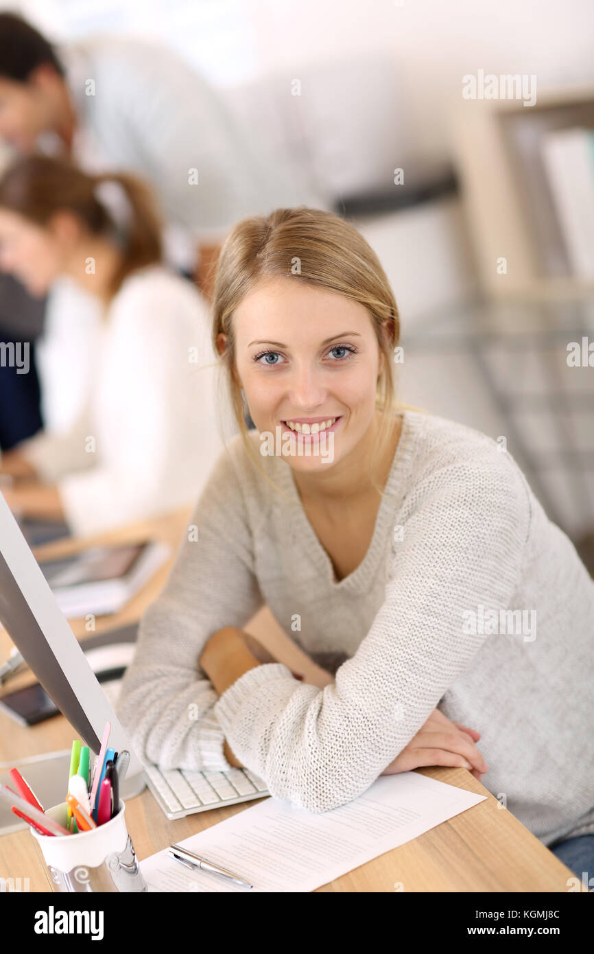 Portrait of beautiful office worker Stock Photo - Alamy