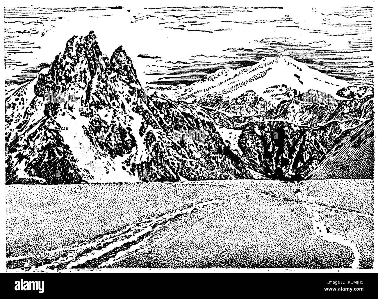 Mount Elbrus is the highest point of the Caucasus - reproduction of ...