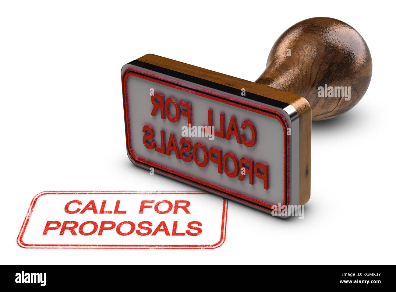 3D illustration of rubber stamp over white background with the text ...