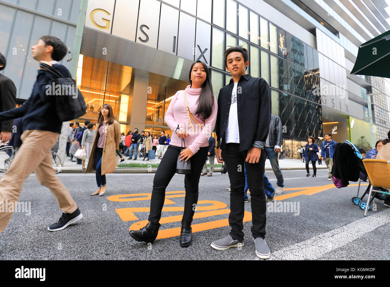 Foreigner at Ginza Six. Model Release for the Main Two People (Woman ...