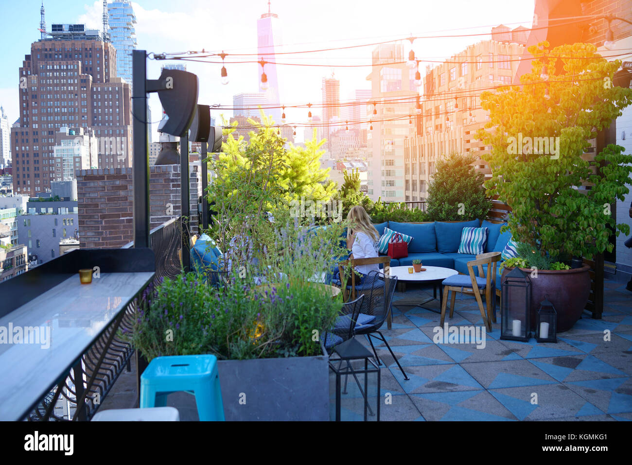 New York City rooftop Stock Photo - Alamy