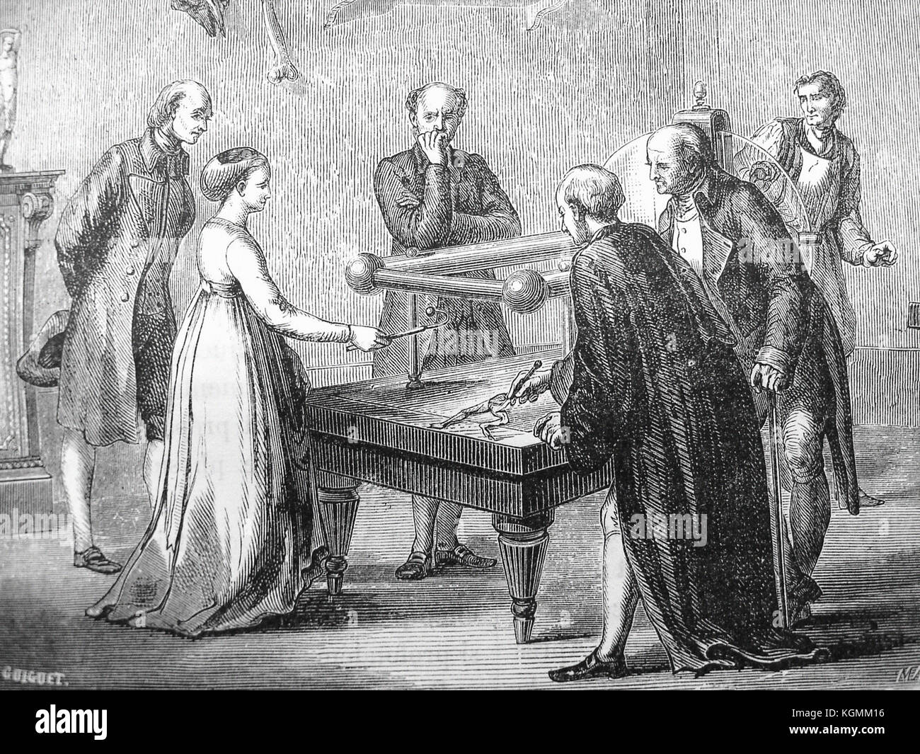 Albert Robida - L'expérience de Galvani Stock Photo - Alamy