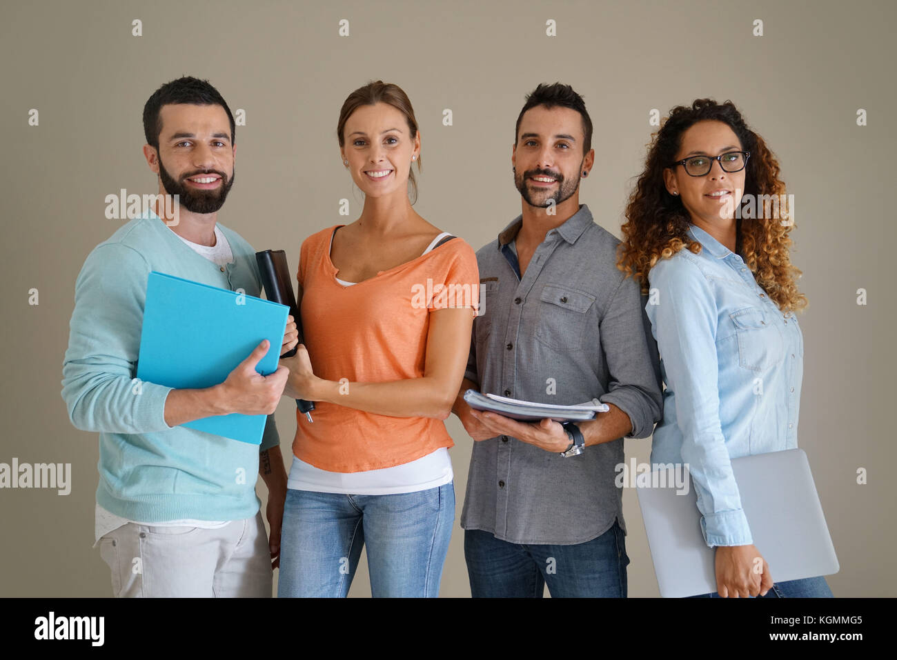 Group of happy business school students Stock Photo - Alamy