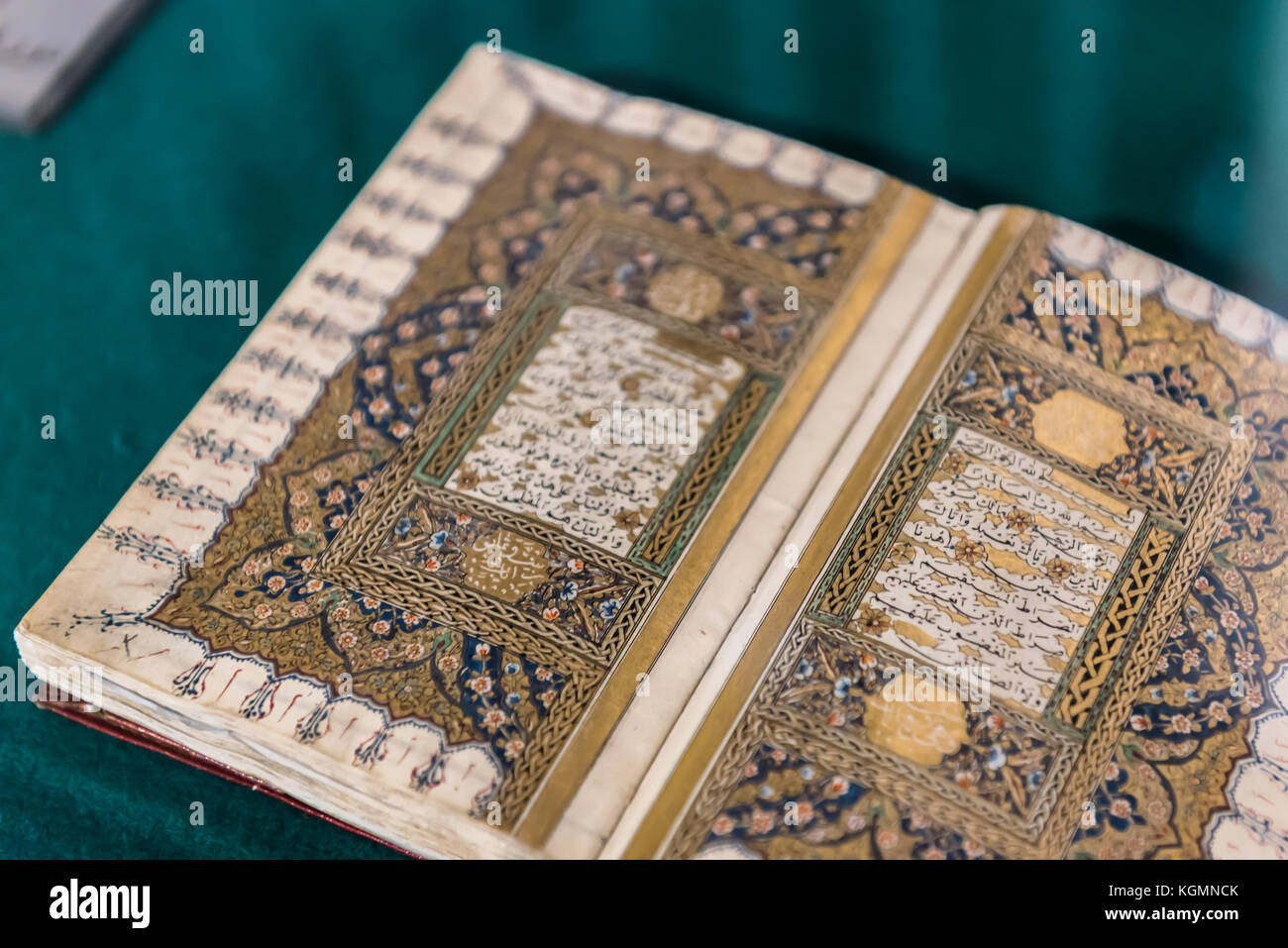 Moslem Holy ancient Book the Quran in Mevlana museum in Konya,Turkey ...
