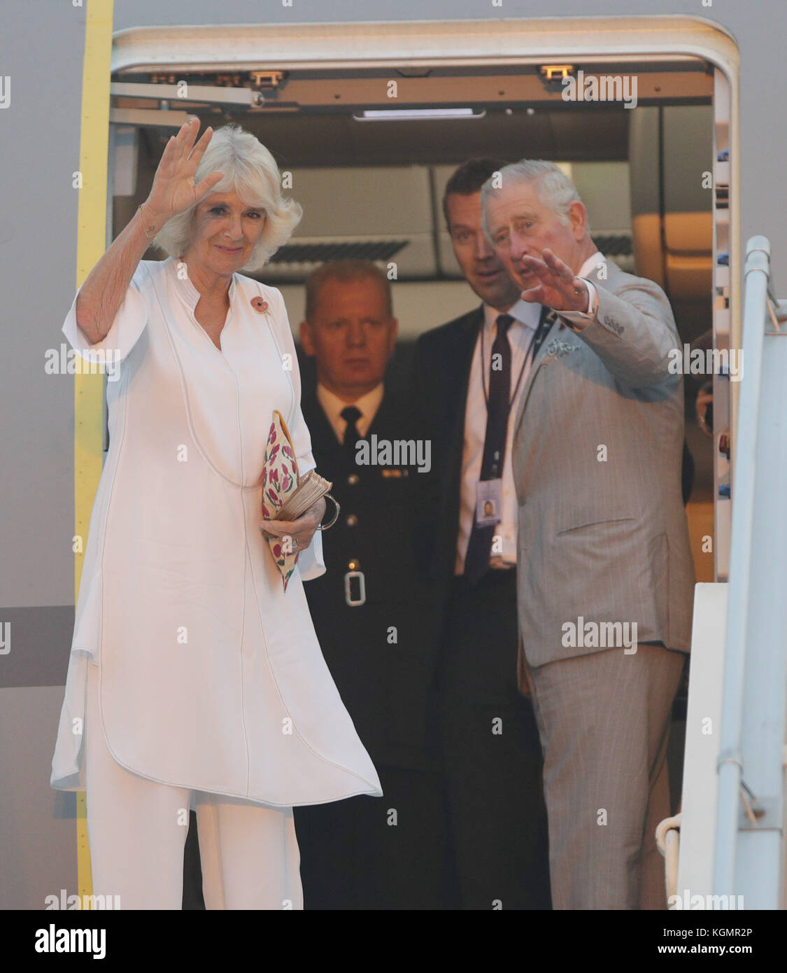 The Prince of Wales and the Duchess of Cornwall leaving Palam Air Force ...