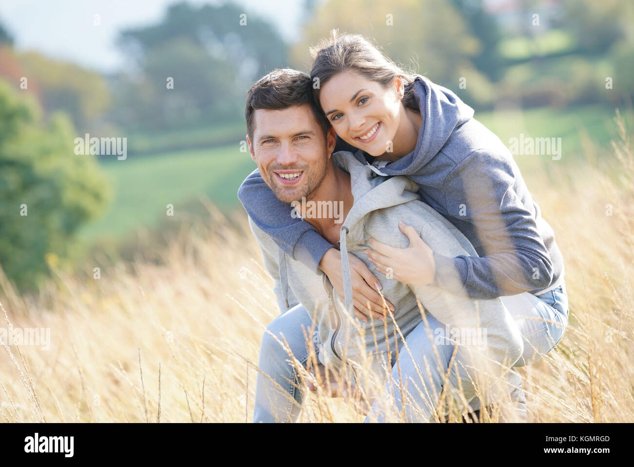 Man woman ride countryside hi-res stock photography and images - Alamy