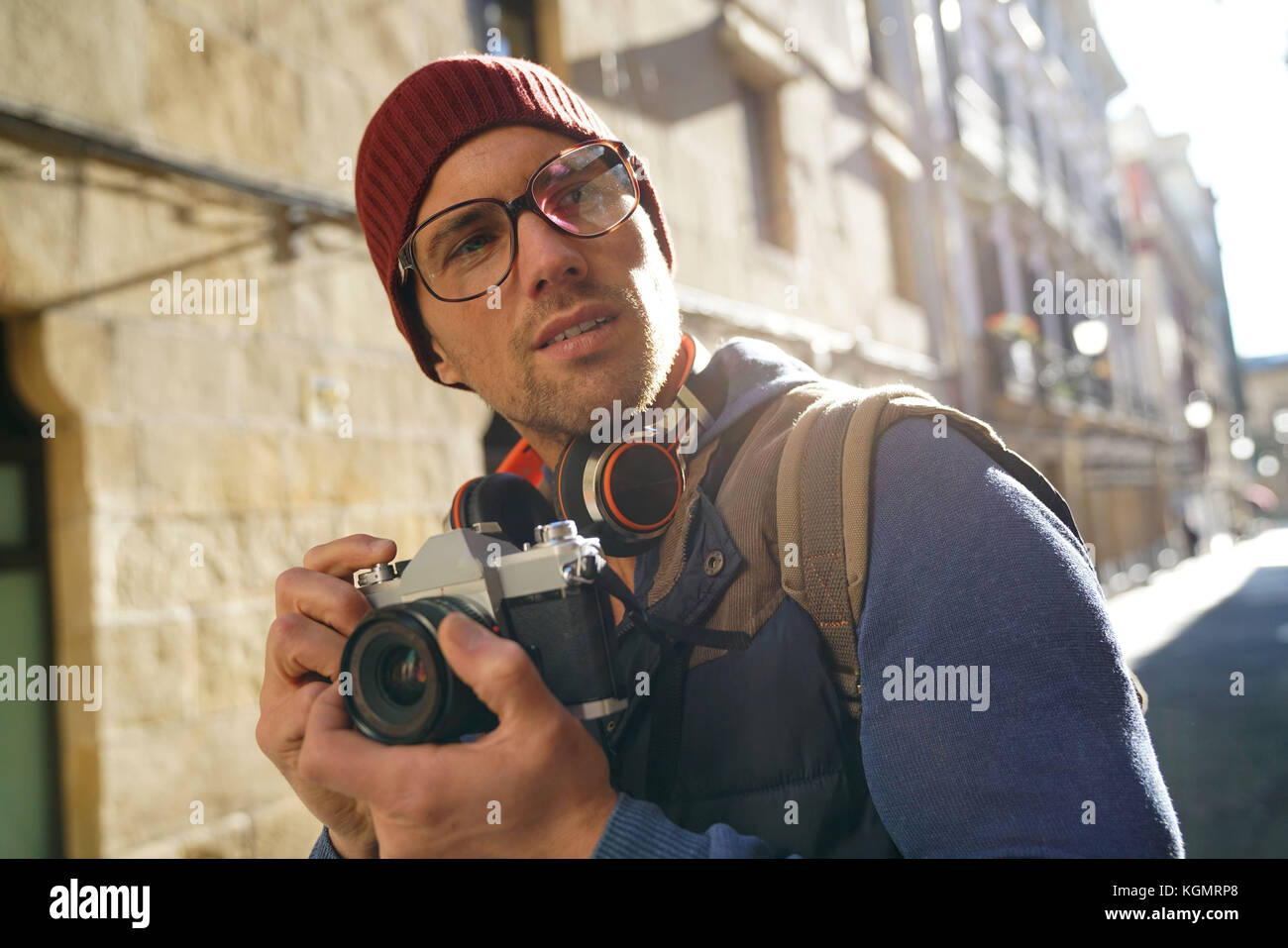 Hipster tourist taking pictures european hi-res stock photography and ...