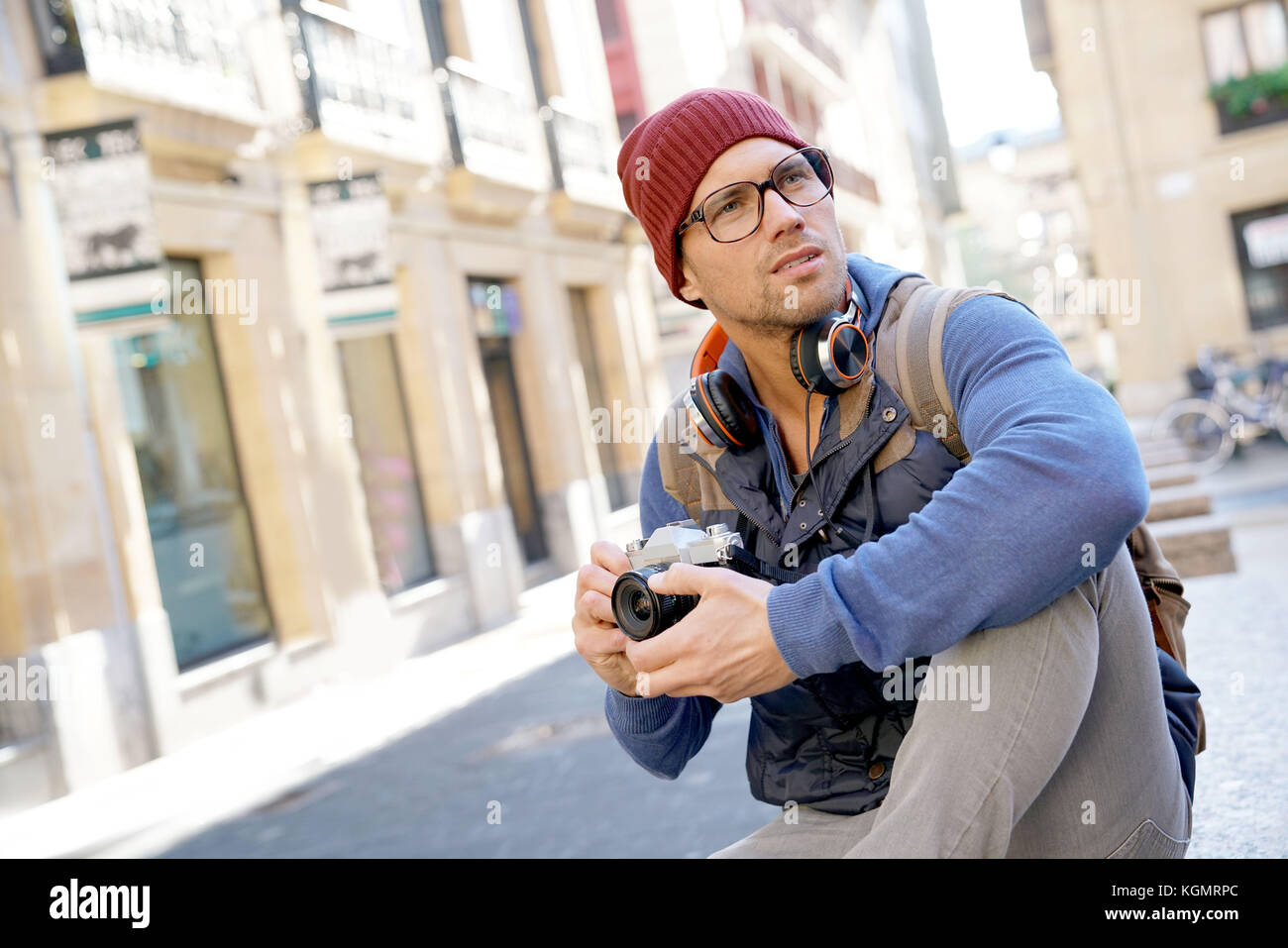Hipster tourist taking pictures european hi-res stock photography and ...