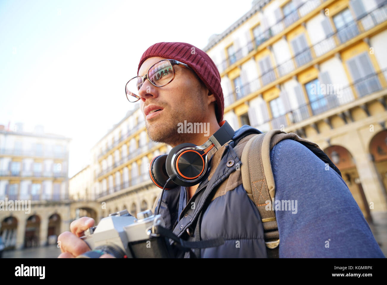 Hipster tourist taking pictures european hi-res stock photography and ...
