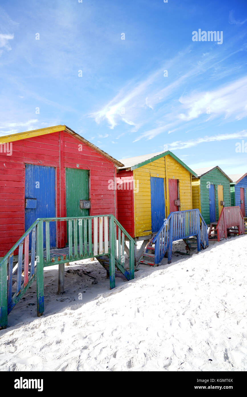 Beach huts at Muizenberg, South Africa Stock Photo - Alamy