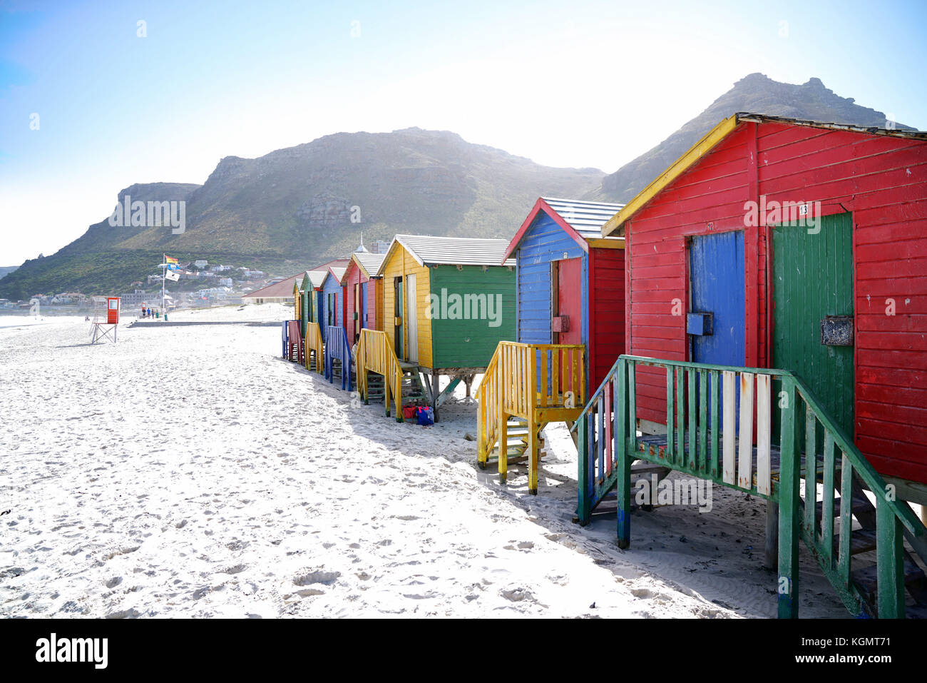 Beach huts at Muizenberg, South Africa Stock Photo - Alamy