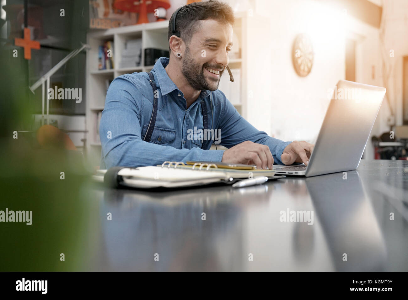 Startup entrepreneur making video conference call Stock Photo - Alamy