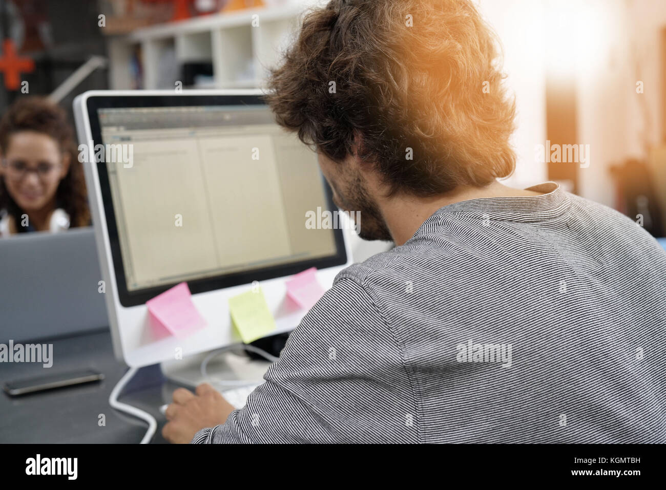 Man working office backview hi-res stock photography and images - Alamy
