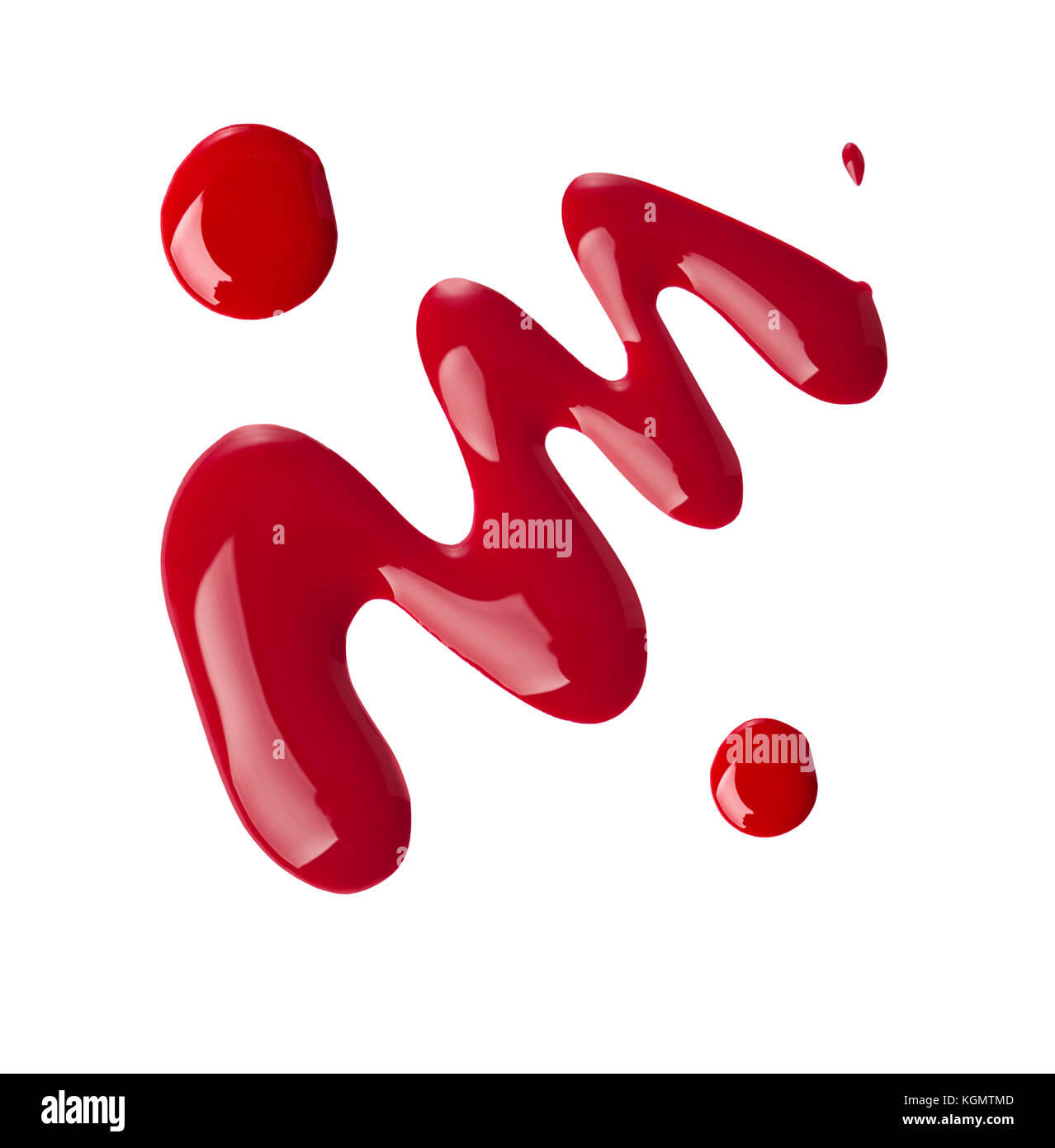 Red nail polish (enamel) drops sample, isolated on white Stock Photo ...