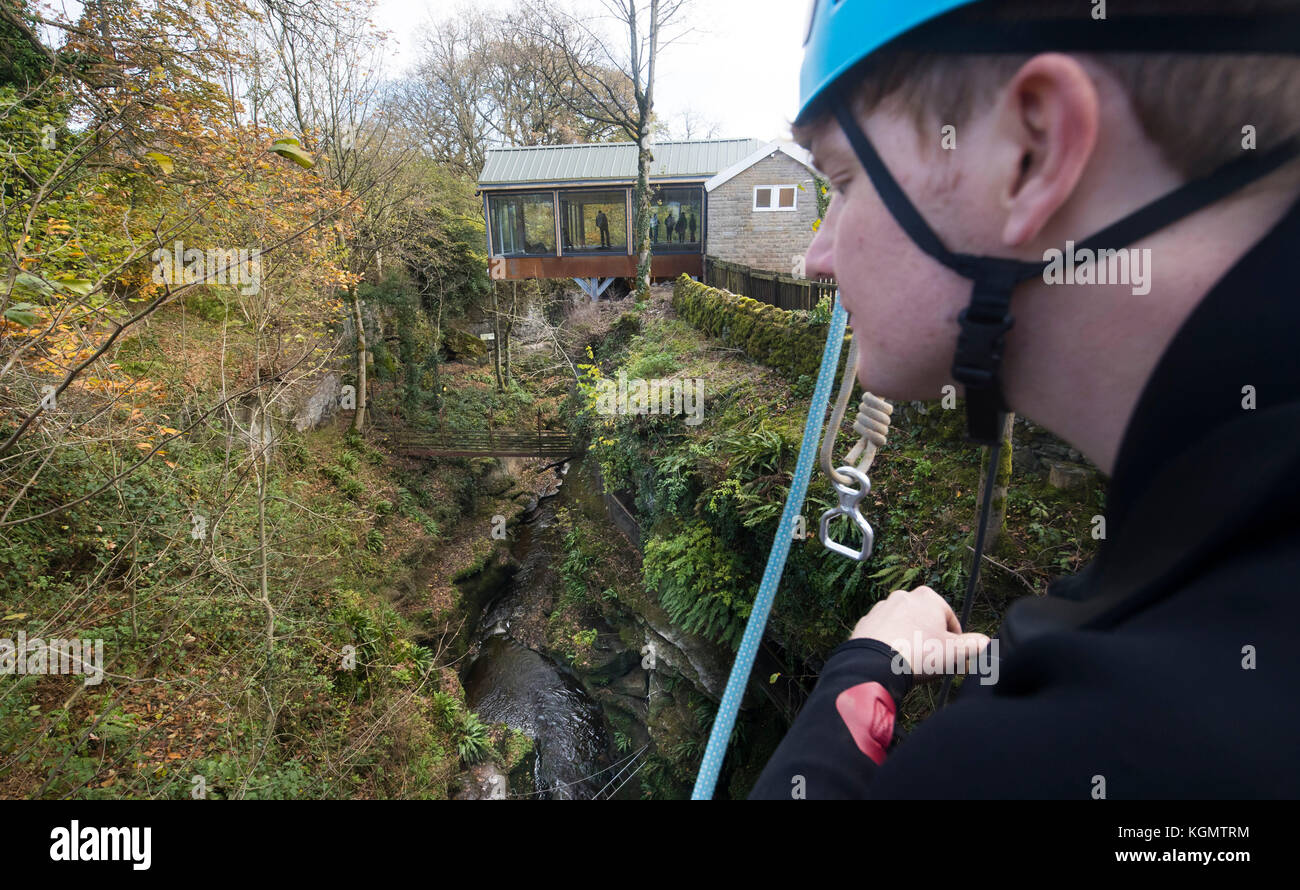 Gorge scramblers in How Stean Gorge, an unique limestone gorge in the ...