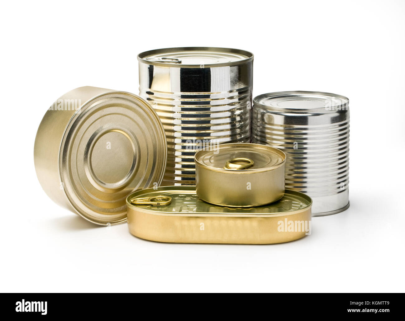 metal cans on a white background.with clipping path Stock Photo - Alamy