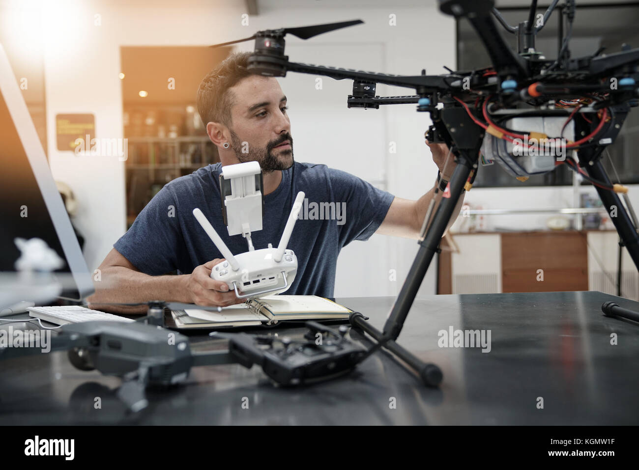 Engineer working on drone in office Stock Photo - Alamy Engineer working on drone in office Stock Photo - Alamy