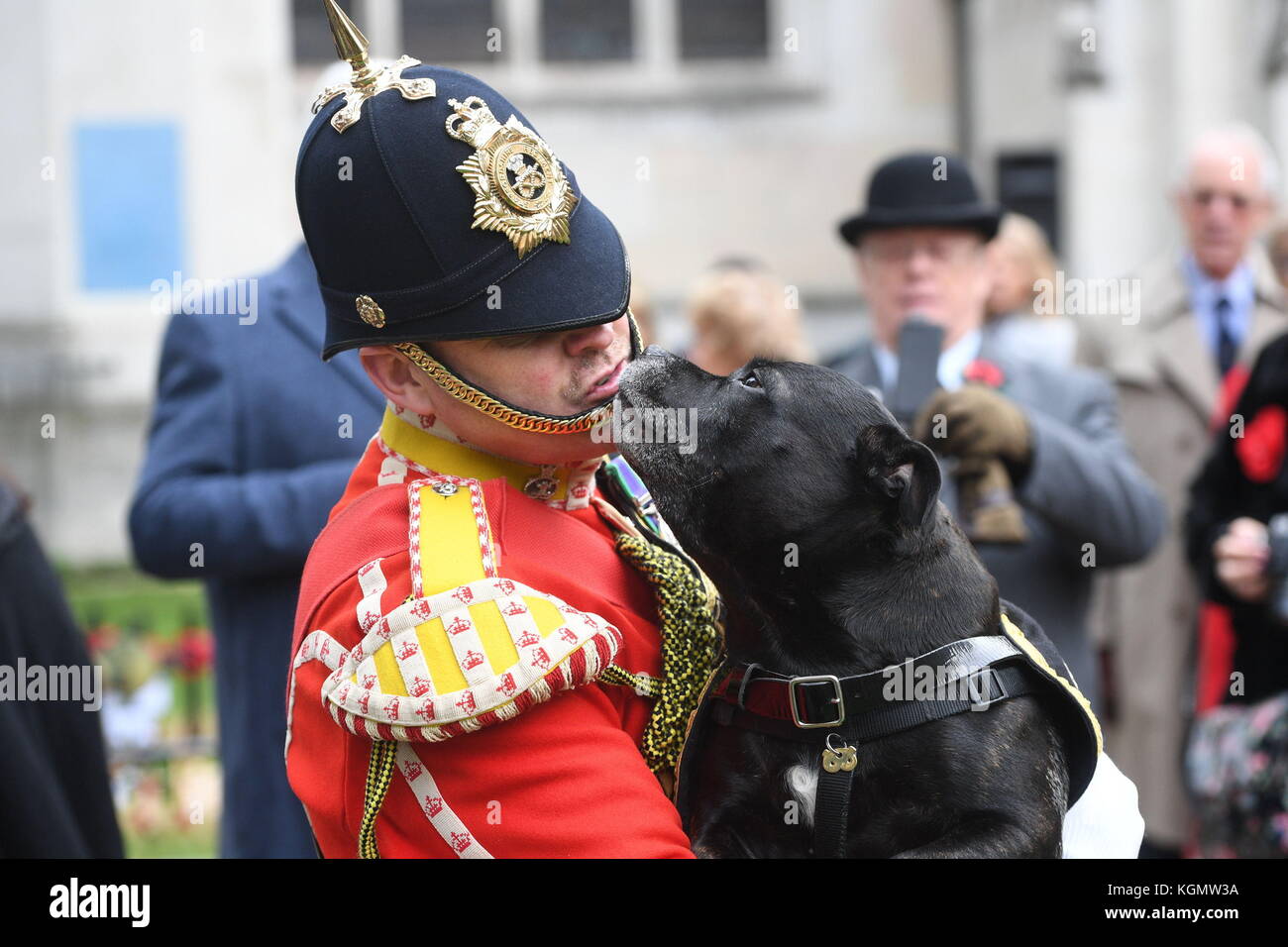 W02 Greg Hedges with Staffordshire Bull terrier Watchman V, the former ...