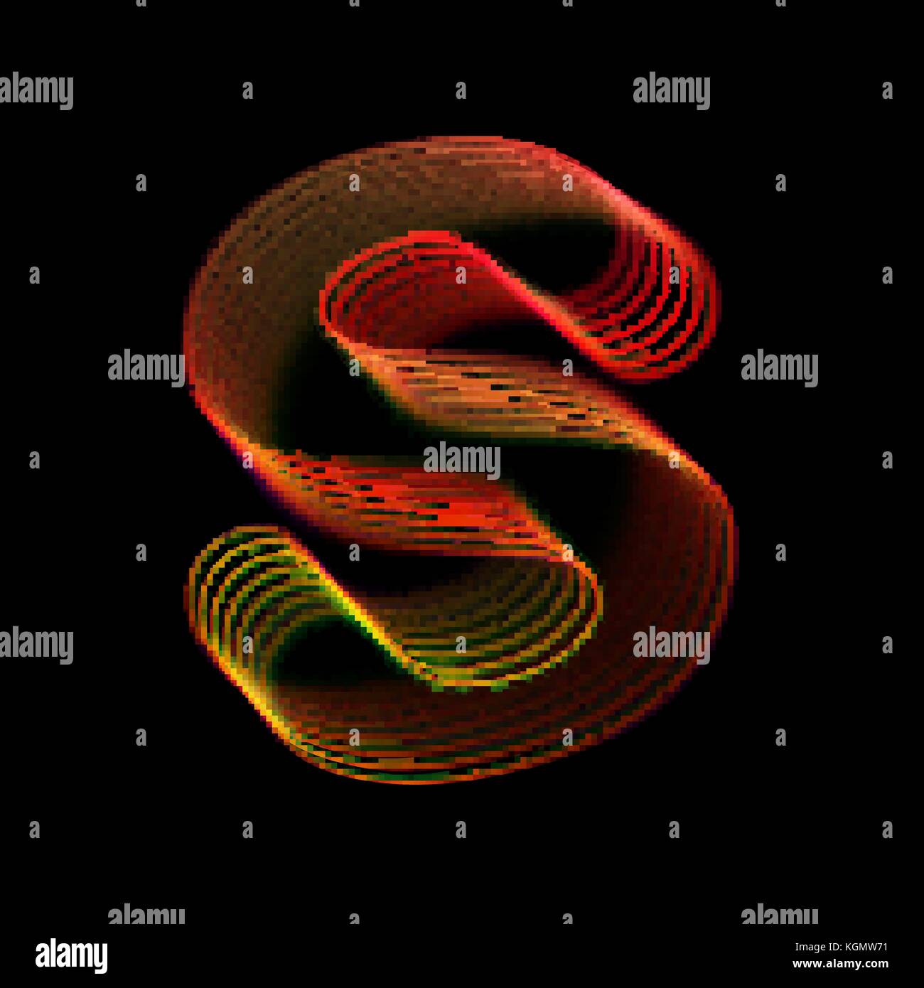 3D letter S logo. Modern technology digital logotype design Stock ...