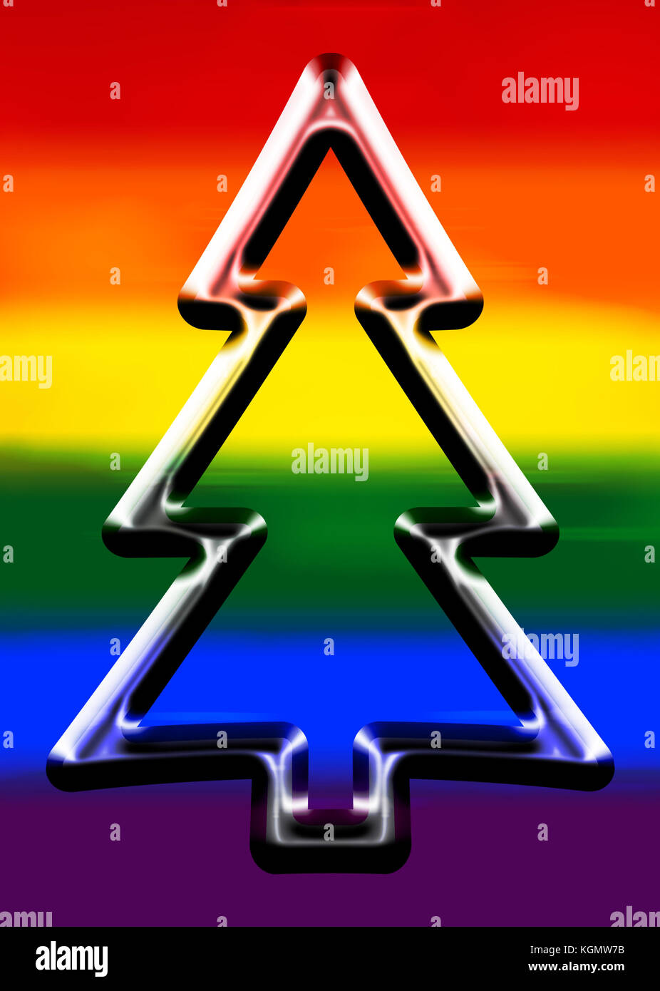 abstract christmas-tree on rainbow flag background gay-interest gay ...