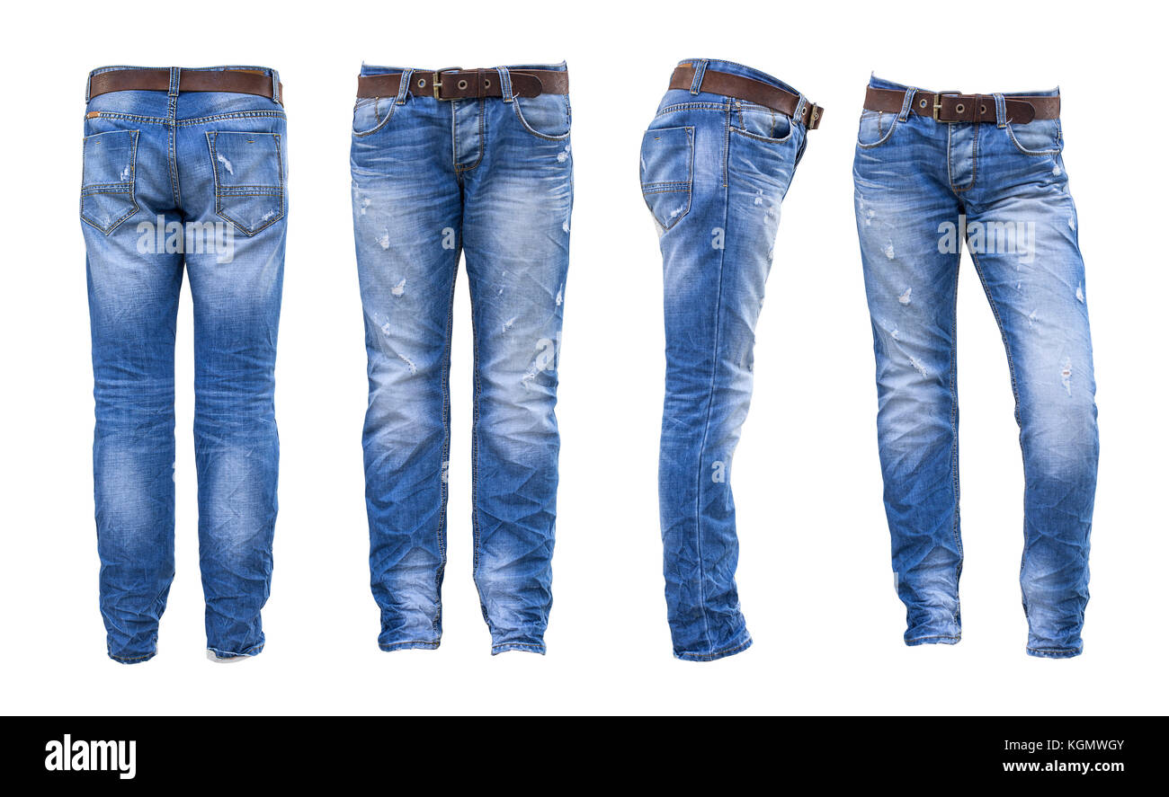 Jeans , blue jeans on white background Stock Photo - Alamy