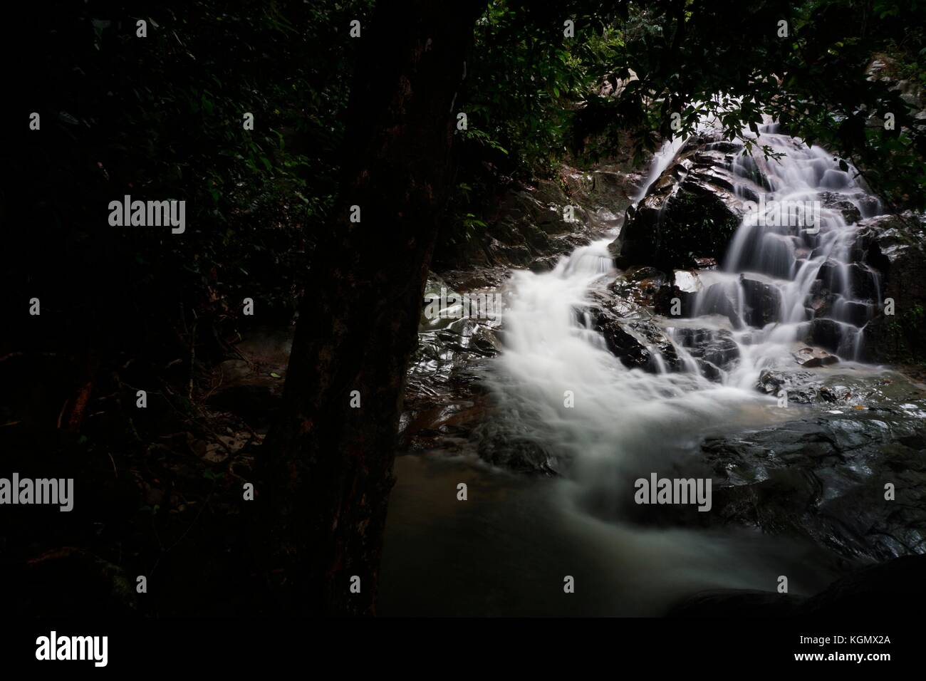 the beautiful waterfall at Jeram Tengkek Stock Photo - Alamy