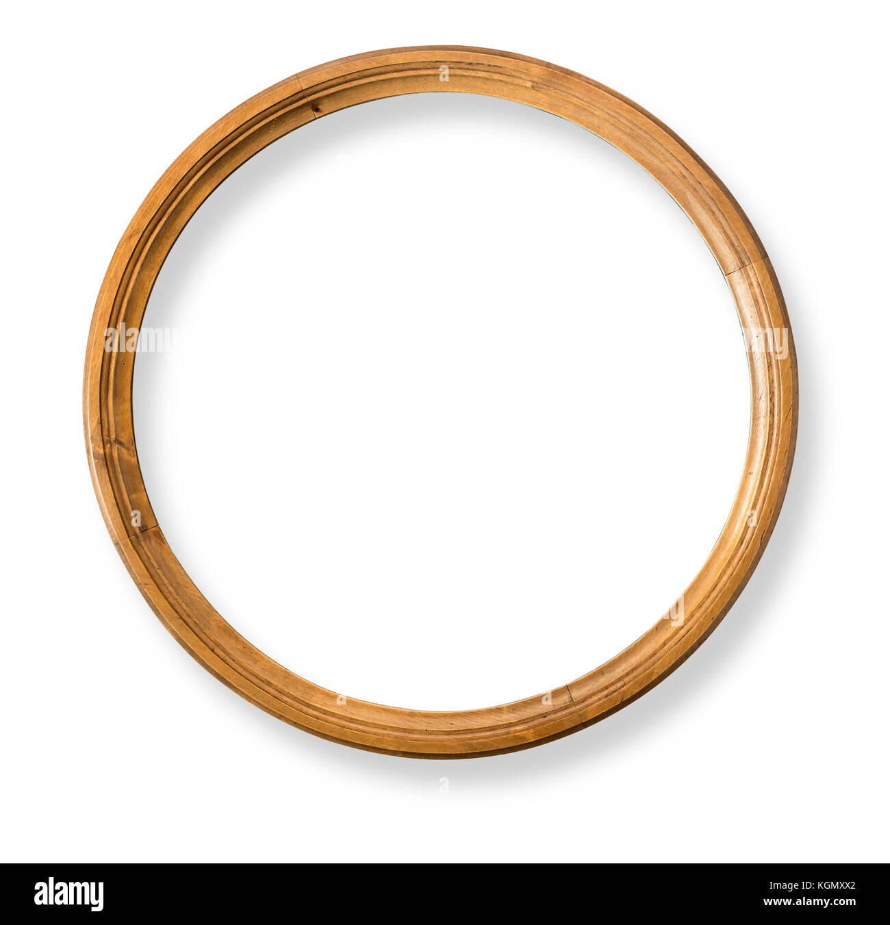 Round wooden frame isolated with clipping path Stock Photo - Alamy