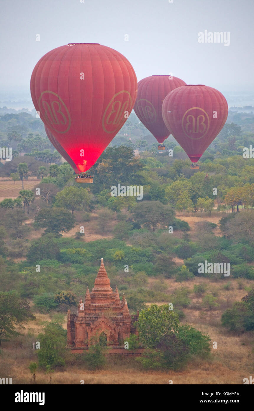 Balloons over Bagan Myanmar Burma Stock Photo - Alamy
