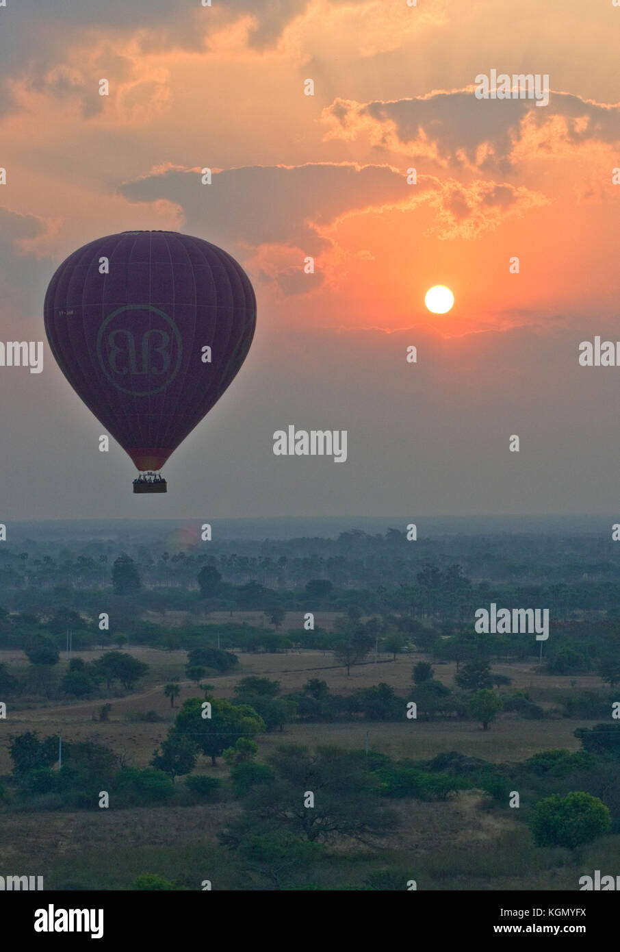 Balloons over Bagan Myanmar Burma Stock Photo - Alamy