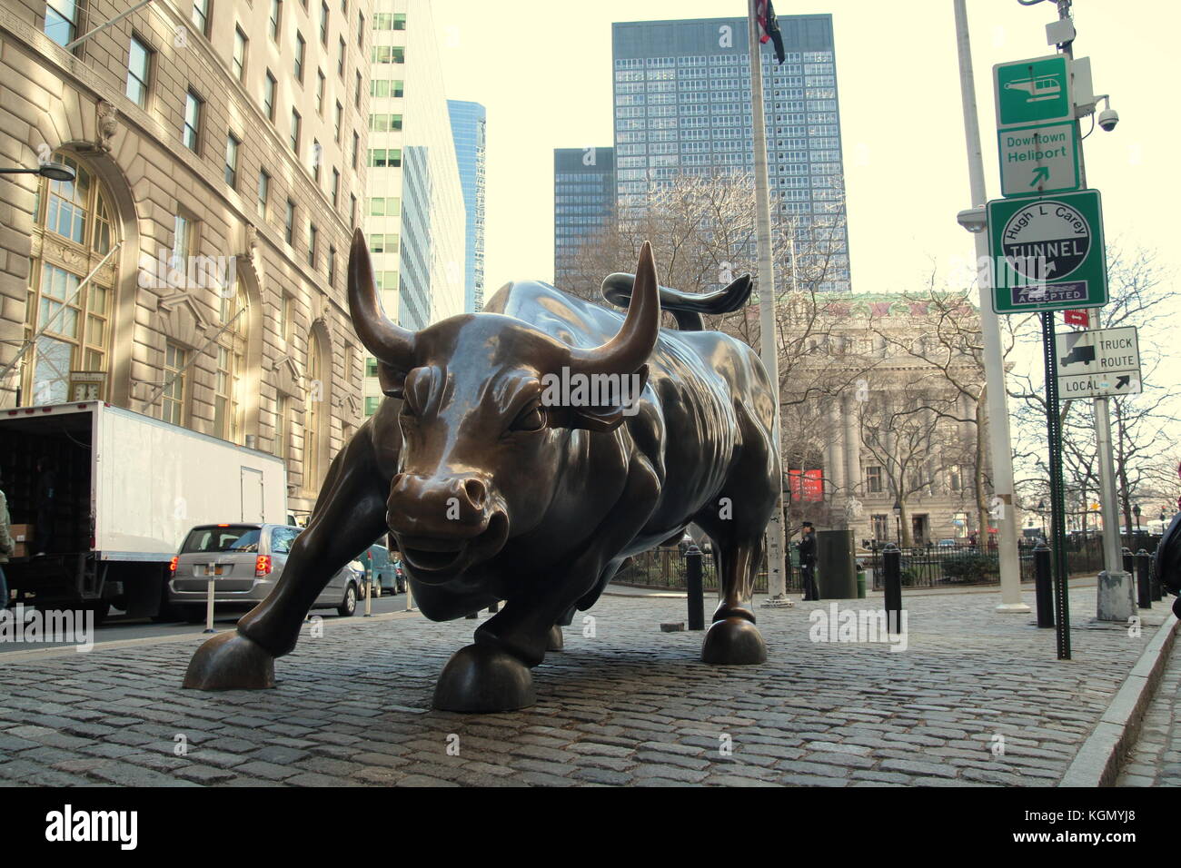 The famous charging bull statue in Wall Street, New York Stock Photo - Alamy