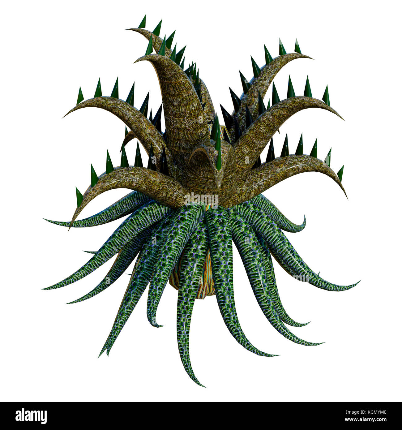3D rendering of a fantasy alien plant isolated on white background ...