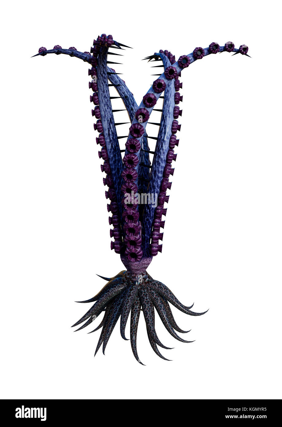 3D rendering of a fantasy alien plant isolated on white background ...