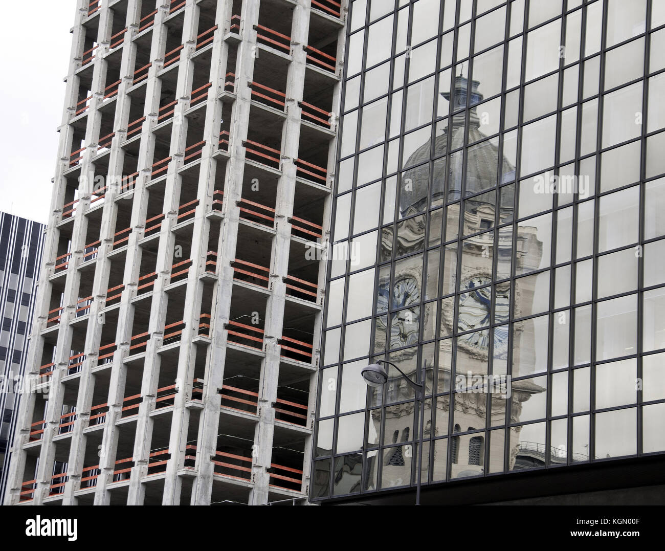 The elegant tower of the Gare de Lyon in Paris, France, is reflected in ...