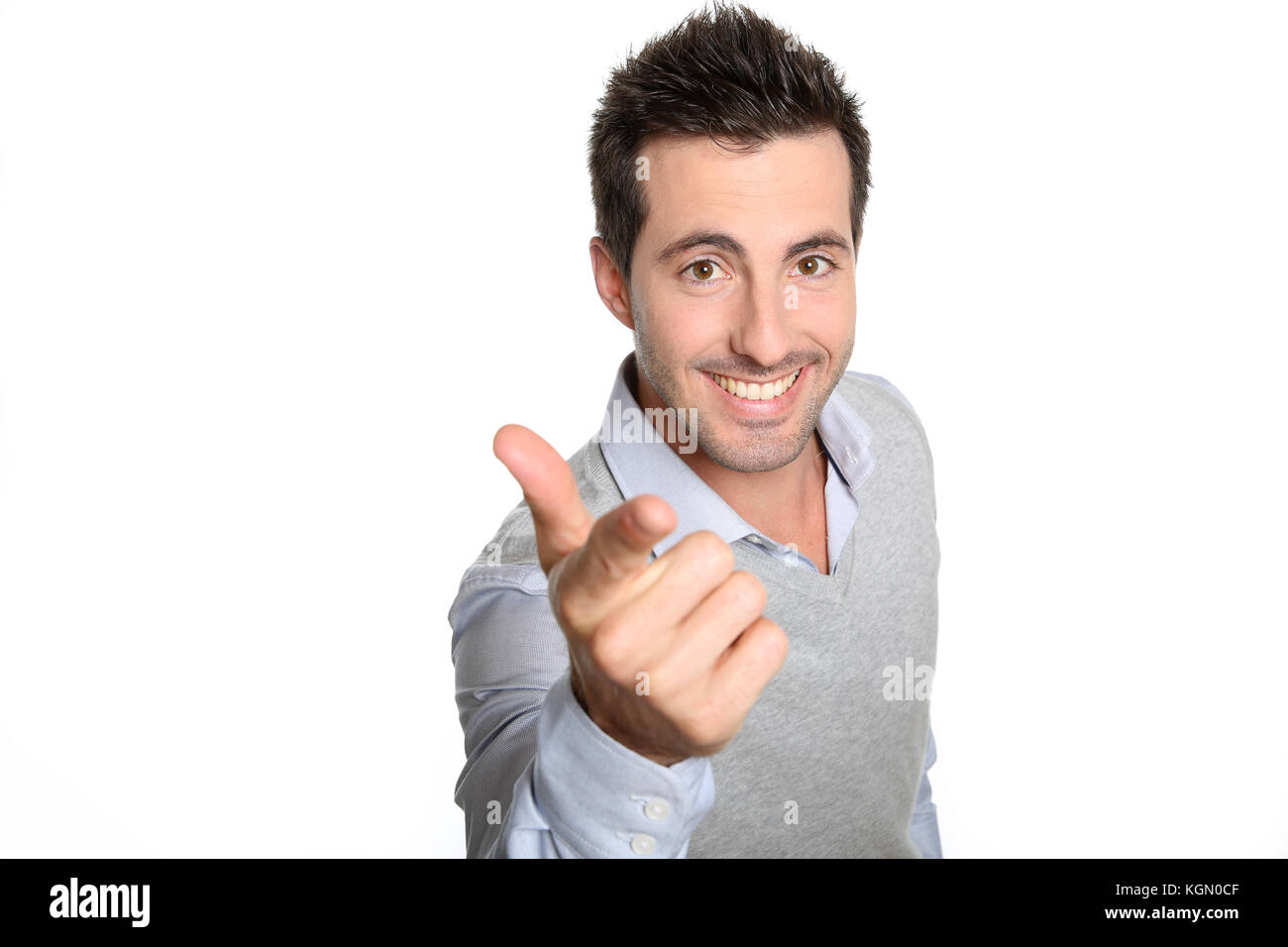 Handsome man pointing hand towards camera Stock Photo - Alamy Handsome man pointing hand towards camera Stock Photo - Alamy