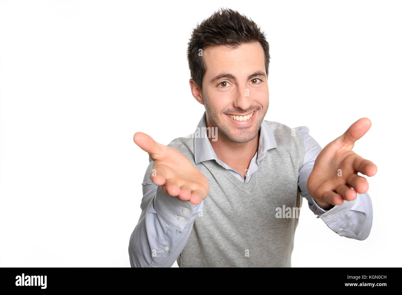 Handsome man pointing hand towards camera Stock Photo - Alamy Handsome man pointing hand towards camera Stock Photo - Alamy
