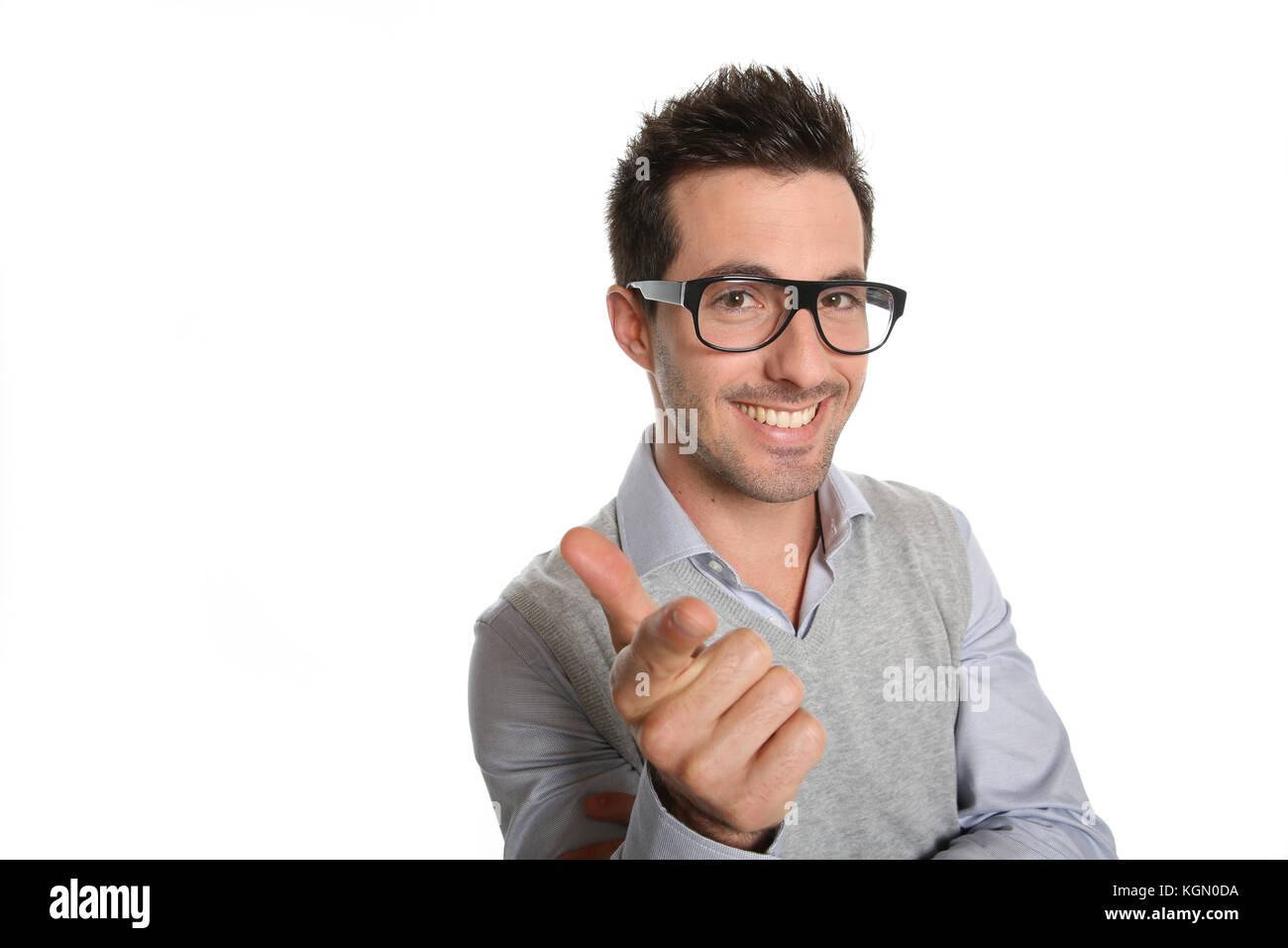 Pointing hand at camera hi-res stock photography and images - Alamy