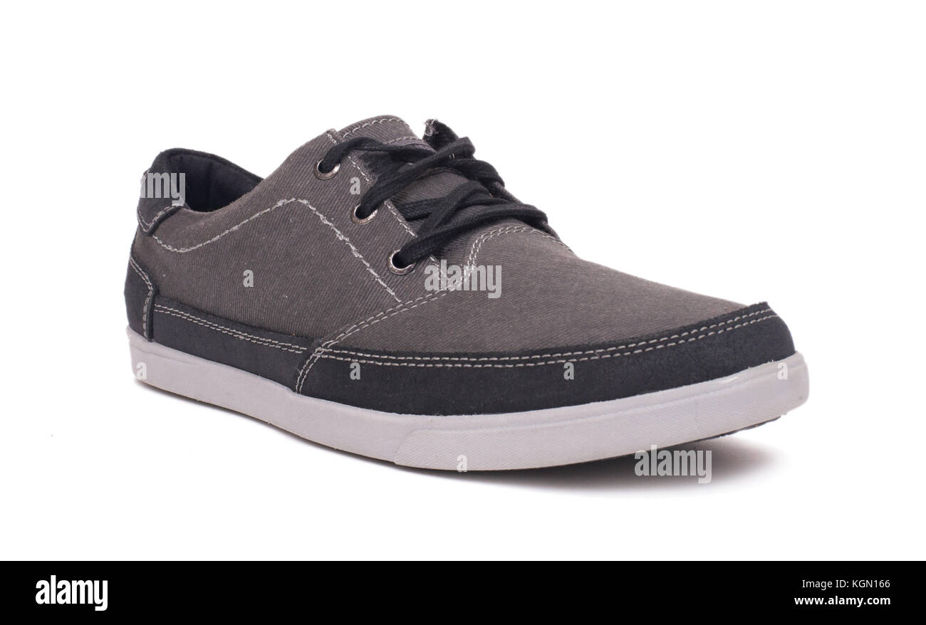 Stylish grey sneakers isolated on white background with clipping path ...
