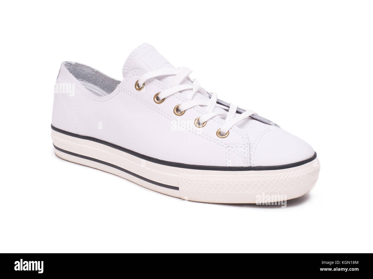 White sneakers isolated on white background. Sport shoes with clipping ...