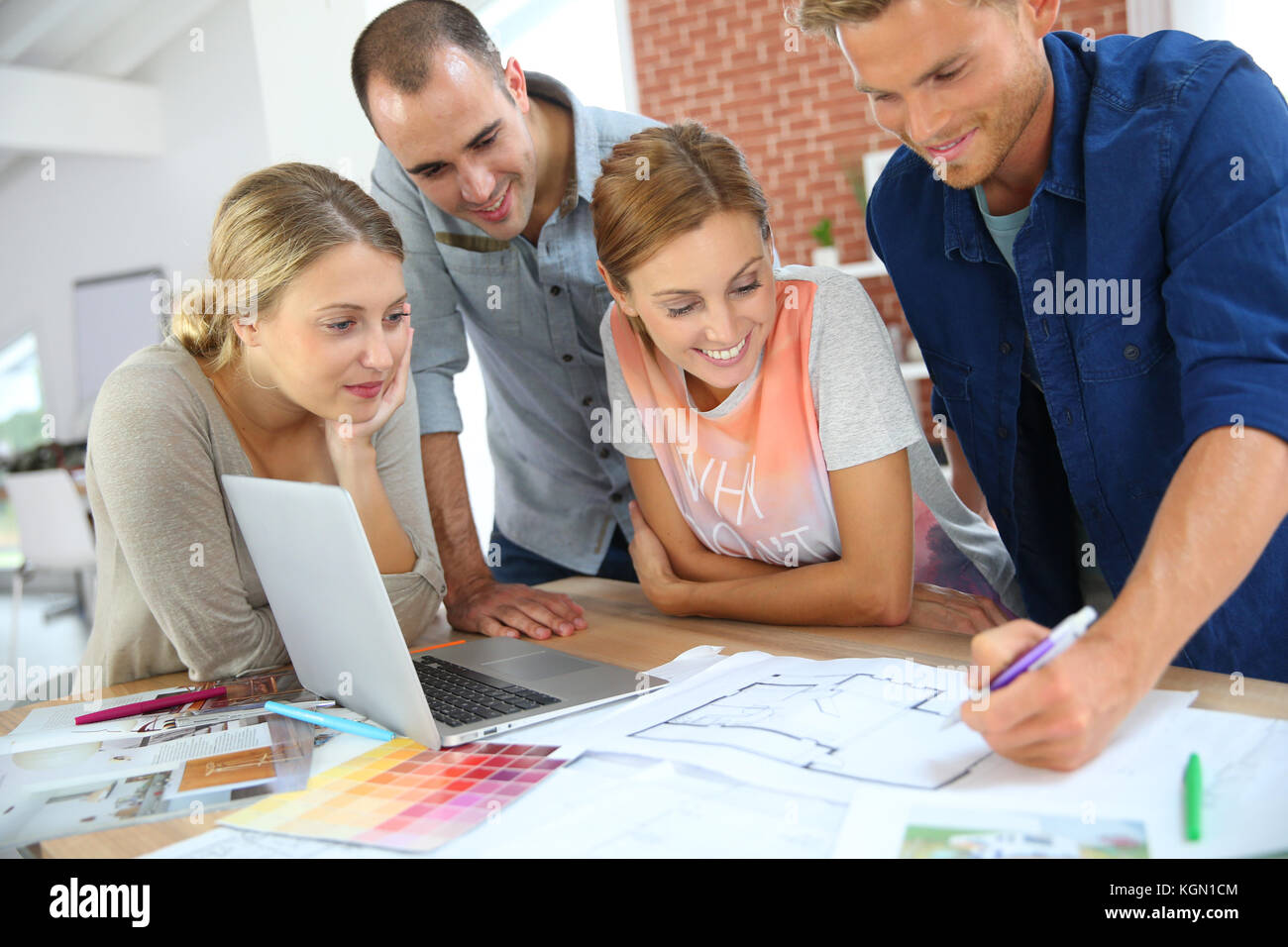 Students in architecture working together on project Stock Photo - Alamy
